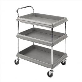 3-Shelf Deep Ledge Polymer Utility Cart