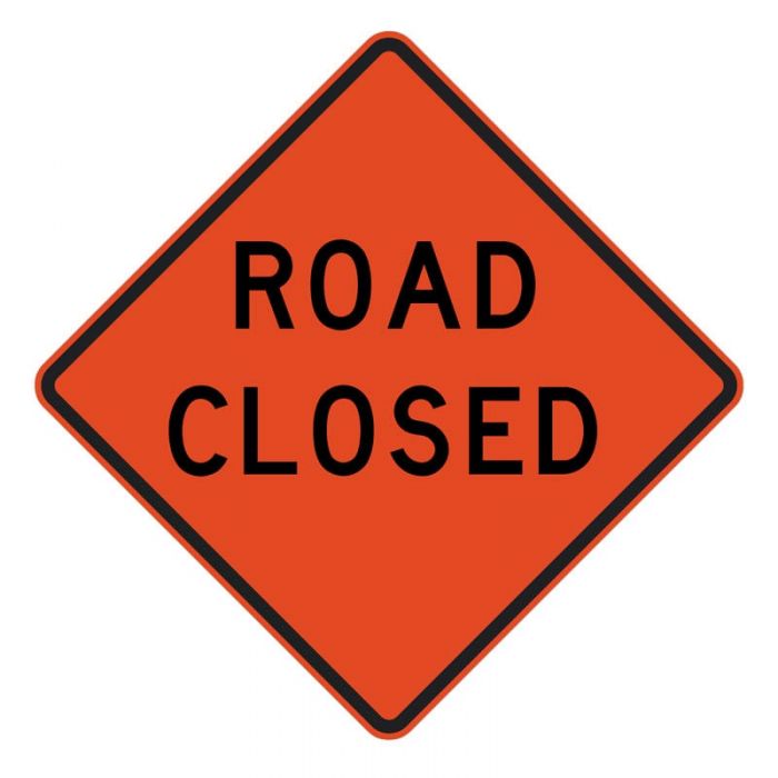 Non-Reflective Vinyl Traffic Sign - "Road Closed"