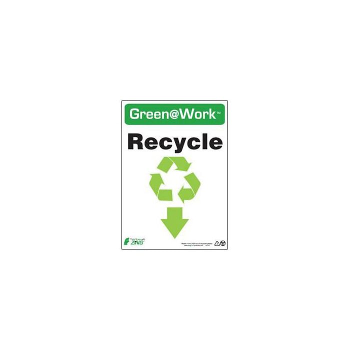 Green@Work Sign - "Recycle (Recycle Symbol) (Down Arrow)"