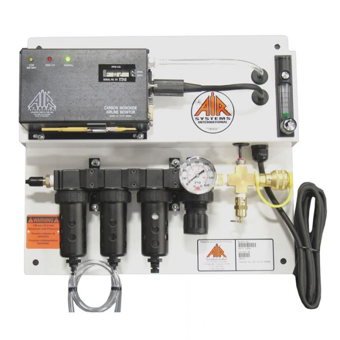 Air Systems 75 CFM Grade-D Breathing Air Panel, CO Monitor, 4 Couplings