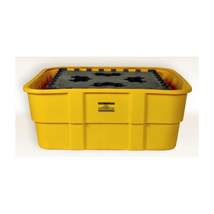 IBC Containment Unit with Poly Platform - With Drain - Yellow
